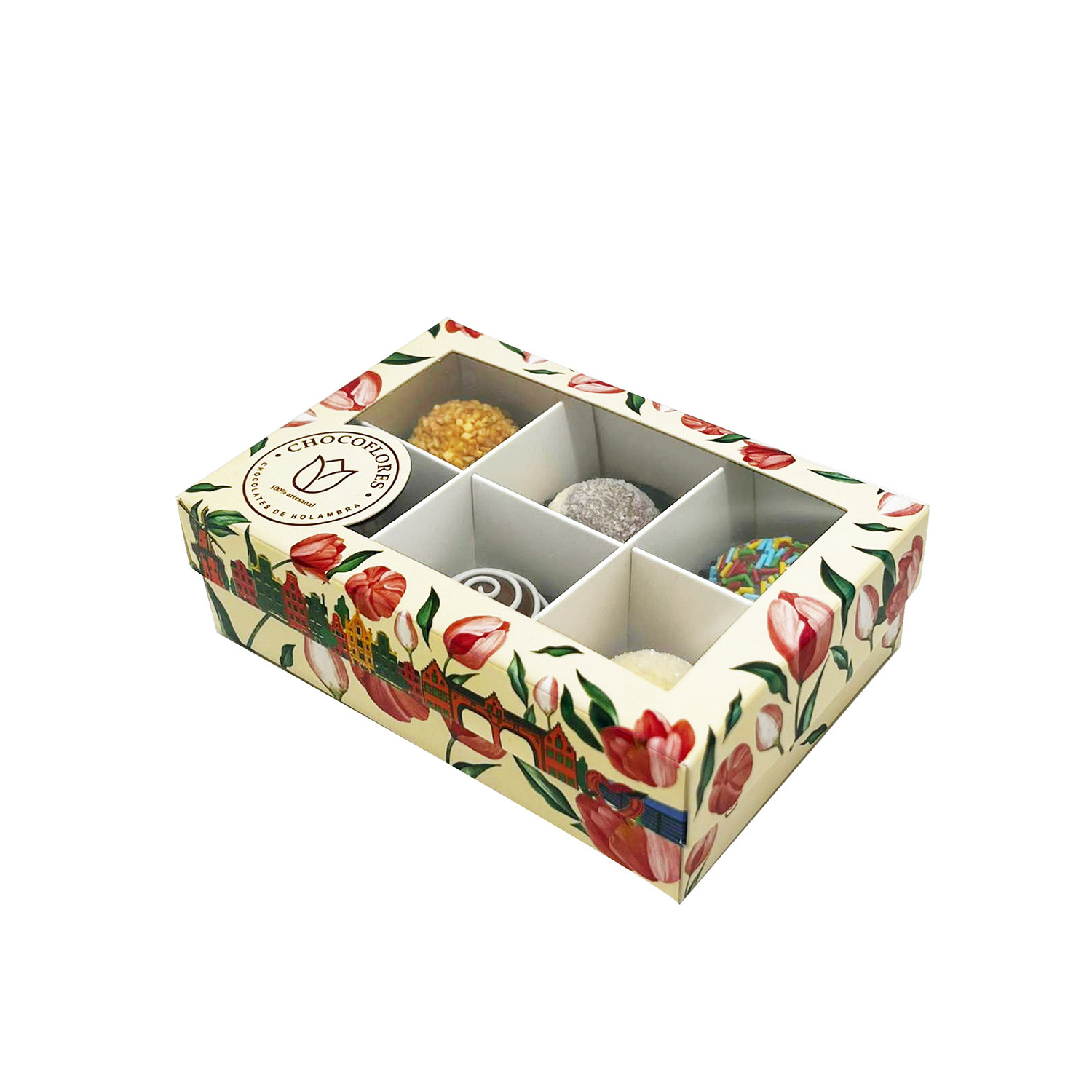 Embalagem Para Bombom c/ Visor e Divisoria (12,5 x 8,5 x 3,5 cm ...