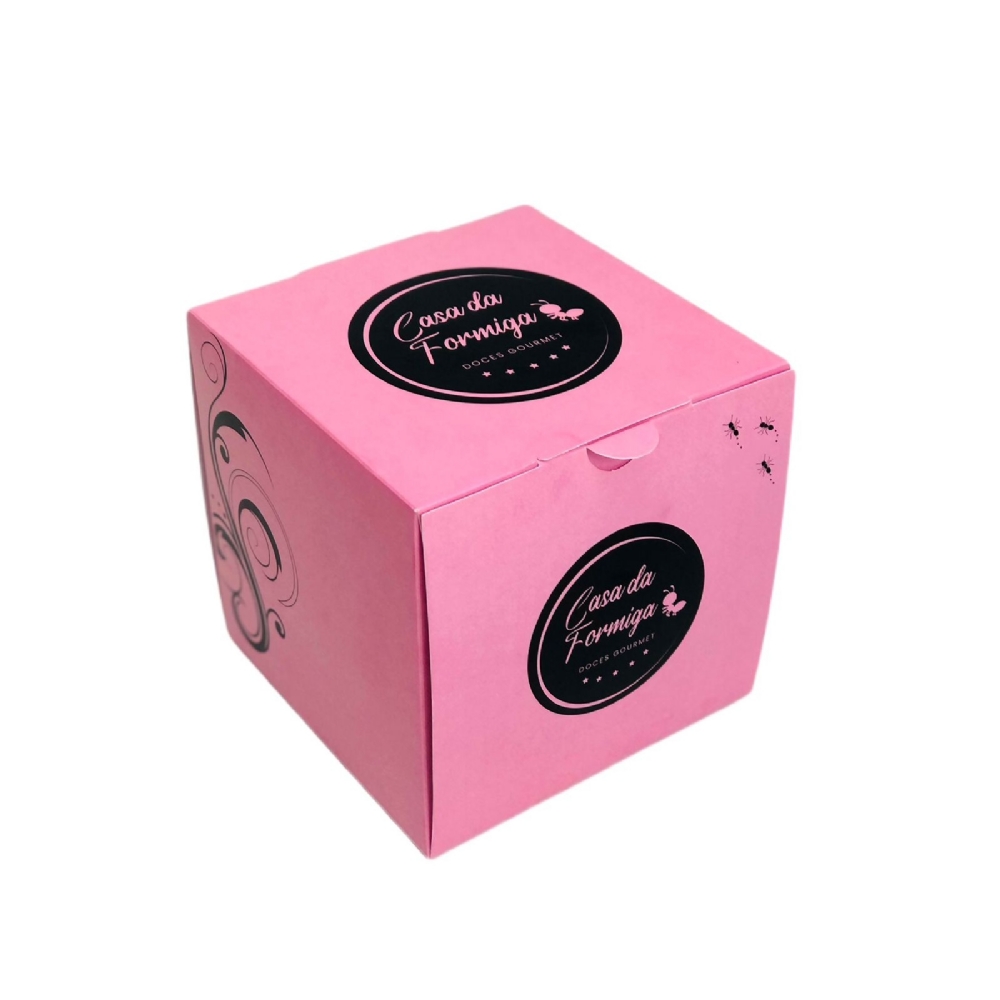 Embalagem Para Mini Bolo Abertura Frontal (10 x 10 x 12 cm) Personalizado