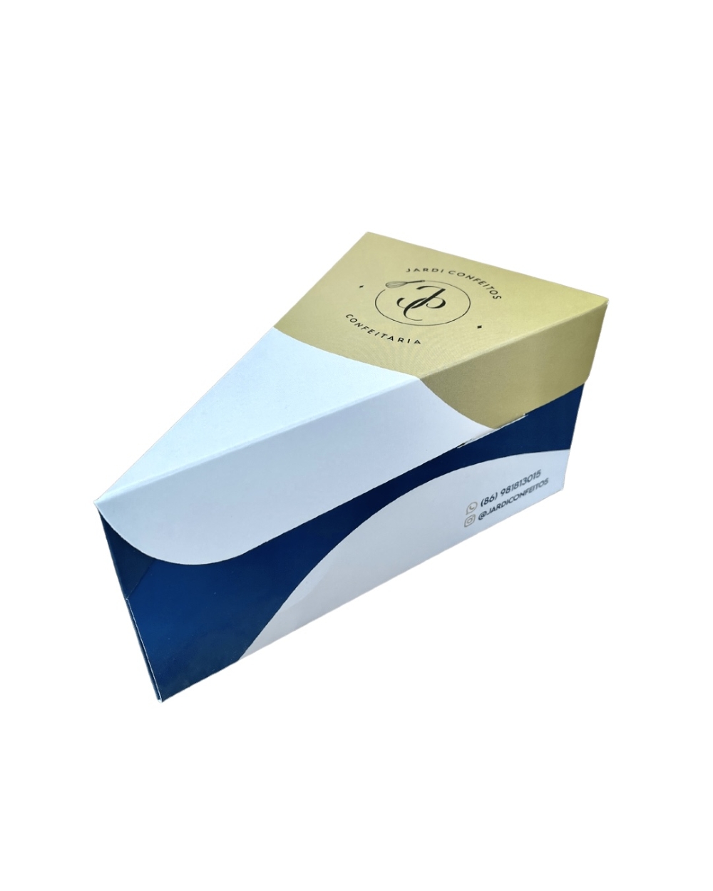 Cake Box Bolo Fatia (14 X 9 X 7,5 Cm) Personalizada